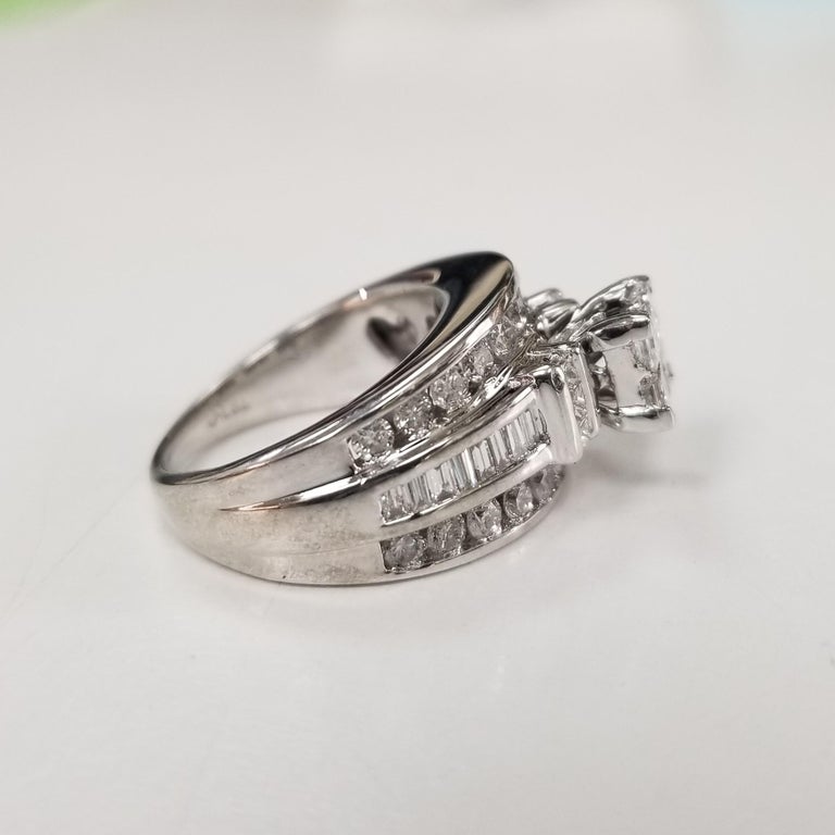 14 Karat Gold Invisible Set Diamond Ring with Princess, Round and ...
