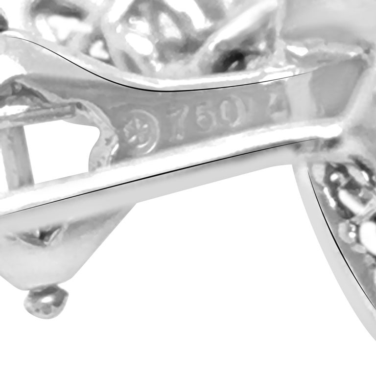 14 Karat White Gold Invisible set Ruby and Diamond Earrings For Sale at ...