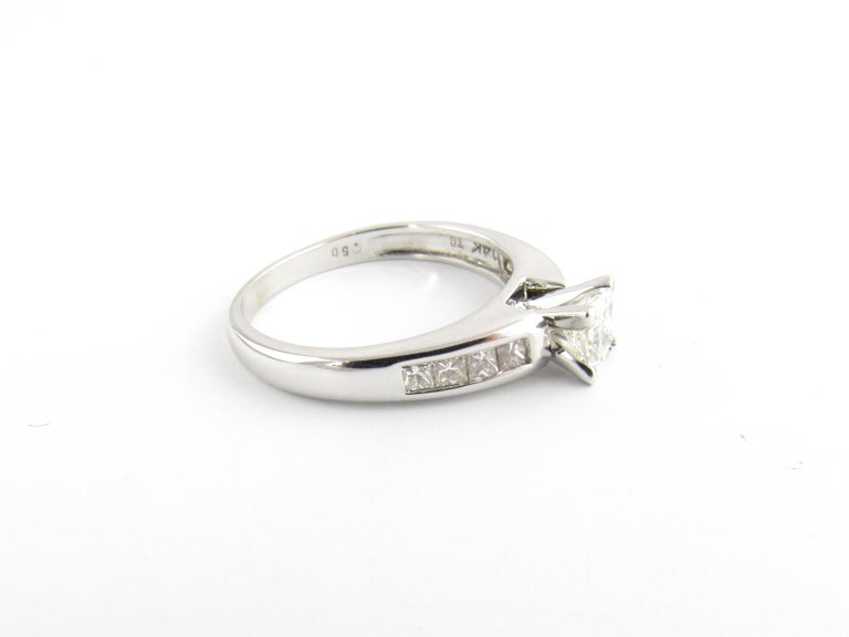 14 Karat White Gold Rectangle Modern Brilliant Cut Diamond Ring 8 / 1 ...