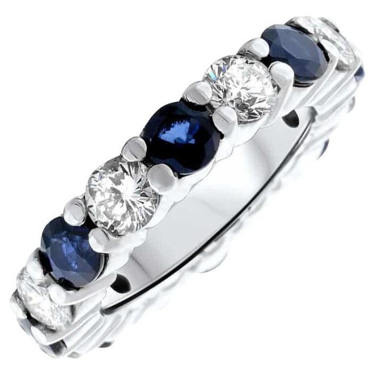 Customizable 14k White Gold Sapphire Eternity Band Features 1.96ct ...