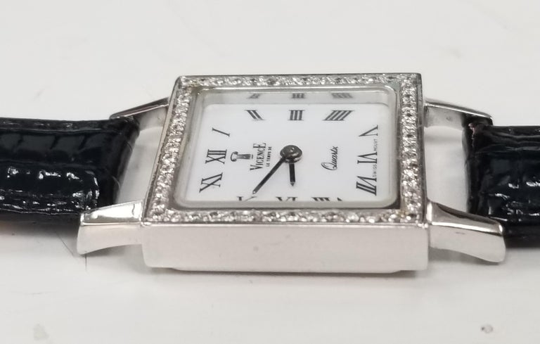 14 Karat White Gold "Vicence" Le Temps De Ladies Diamond Watch For Sale ...
