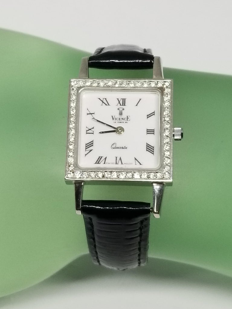 14 Karat White Gold "Vicence" Le Temps De Ladies Diamond Watch For Sale ...