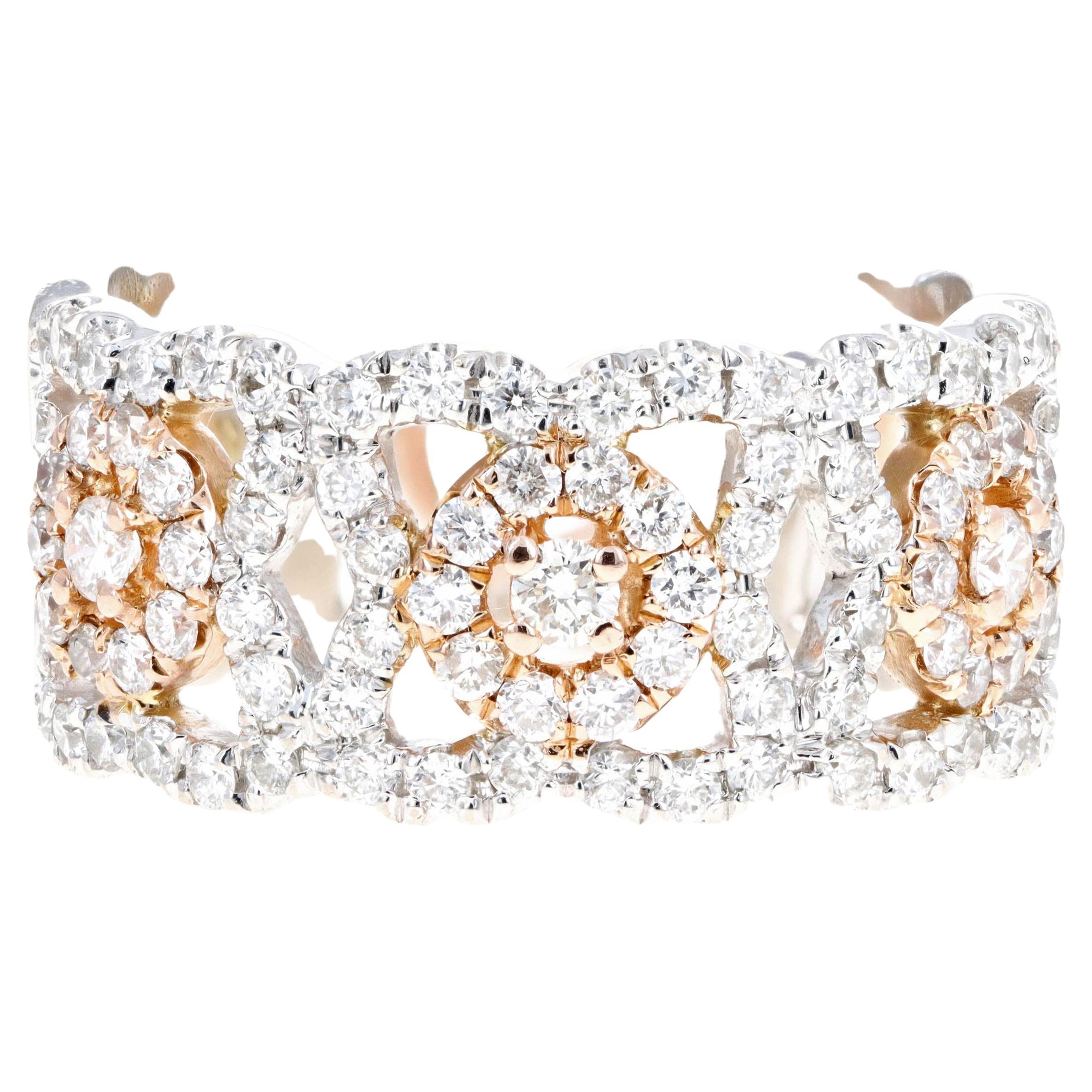 White Gold 2.00 carat total weight Pave Set Diamond Band Ring For Sale ...