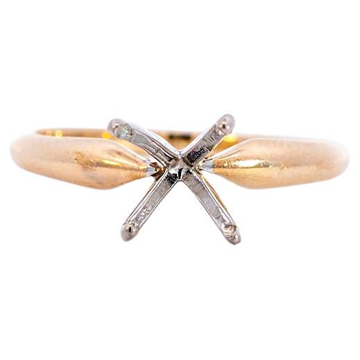 Yellow Gold Semi-Mount Solitaire Engagement Ring, 14 Karat for ...