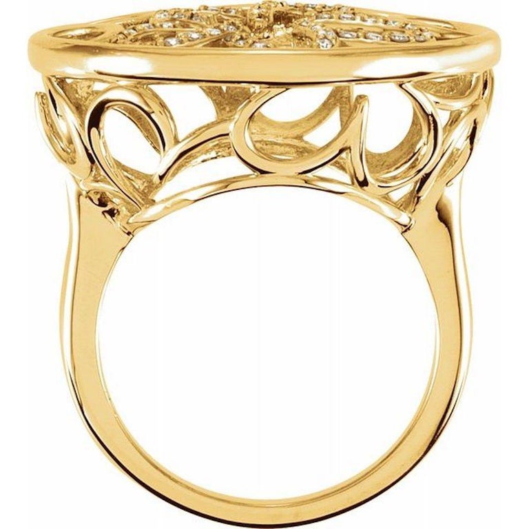 Customizable 14K Yellow .32 Ctw Diamond Floral Chopard Inspired Ring ...