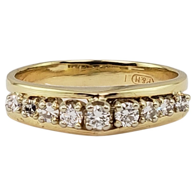 14K Yellow and White Gold Lady''s Garter Ring with Nine Diamonds For ...