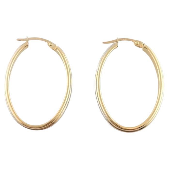 14K 2-Tone Yellow and White Gold Large Hollow Hoops #16134 For Sale at ...