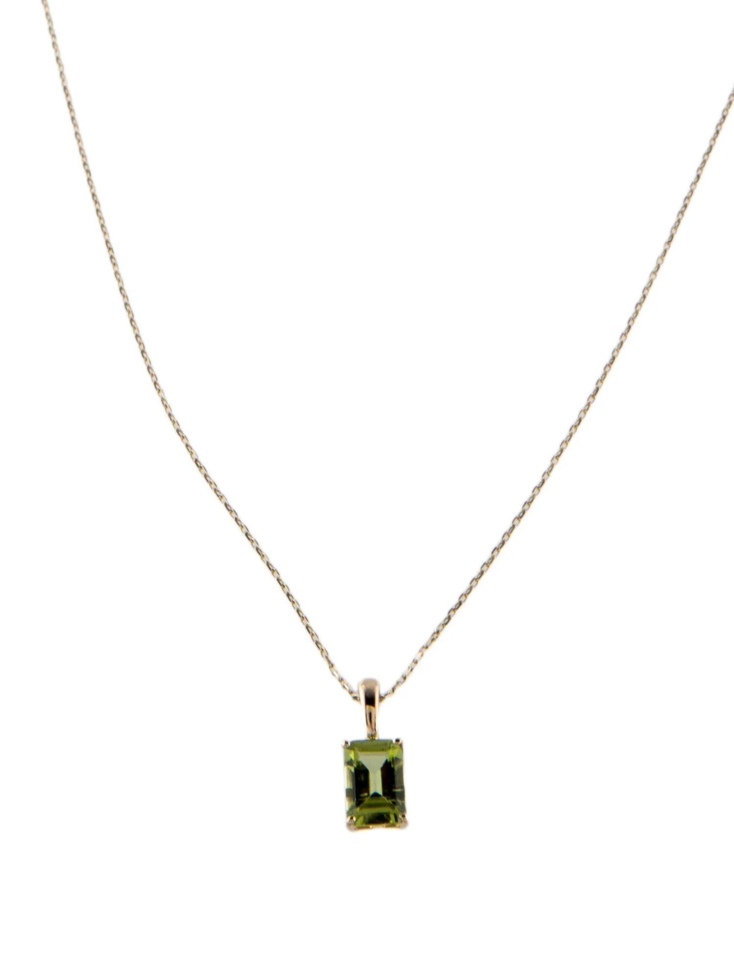 14K Yellow Gold 0.91ct Cut Cornered Rectangular Step Cut Peridot ...