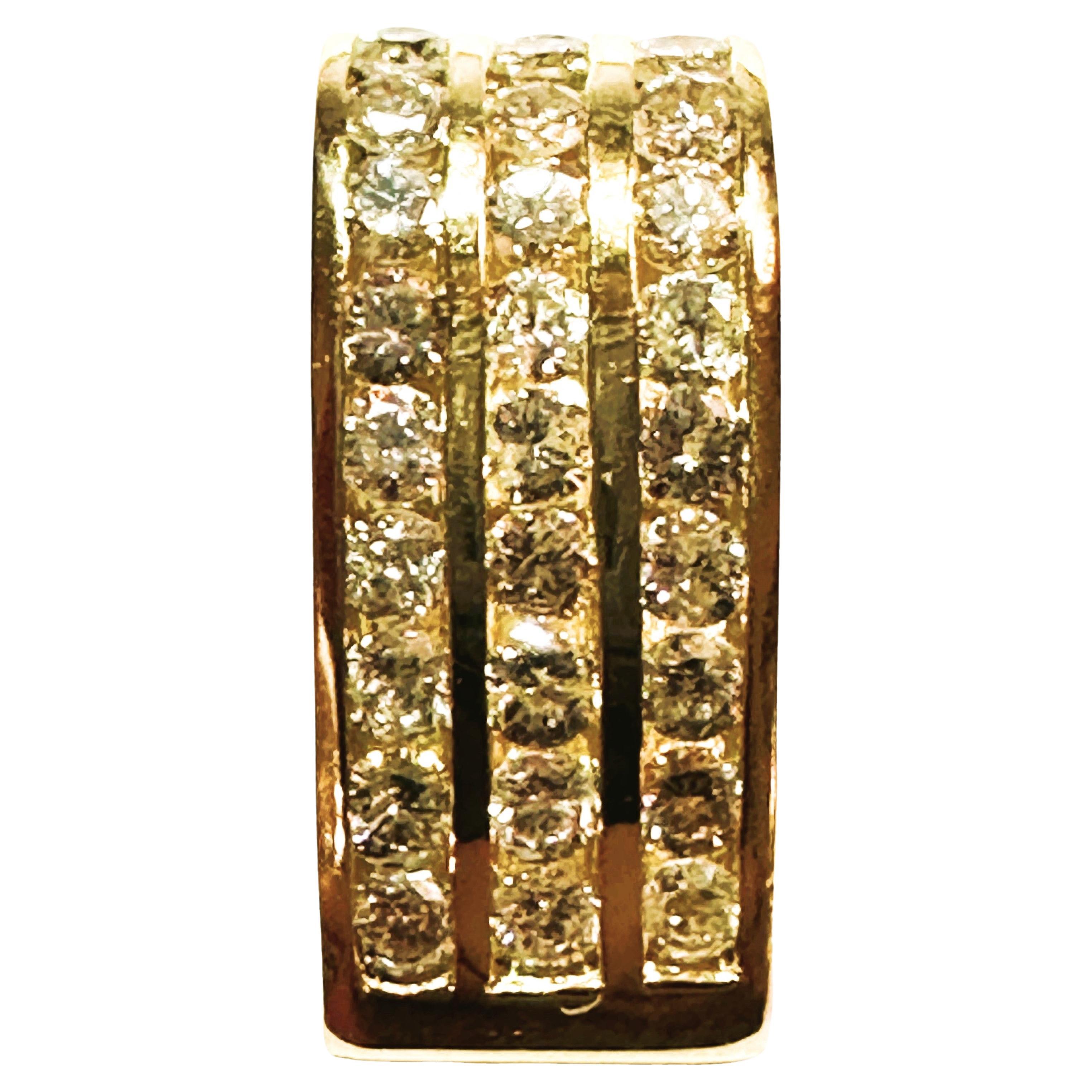 14k Yellow Gold 1.5 Carat Channel Set Diamond Slide Pendant with ...