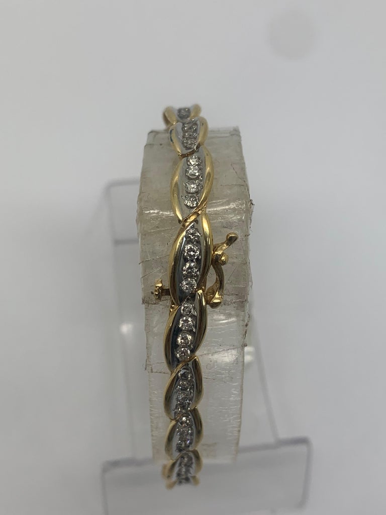 14k Yellow Gold 2 25cttw Diamond Tennis Bracelet For Sale At 1stdibs