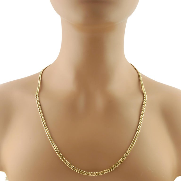 14K Yellow Gold Link Curb Chain For Sale at 1stDibs