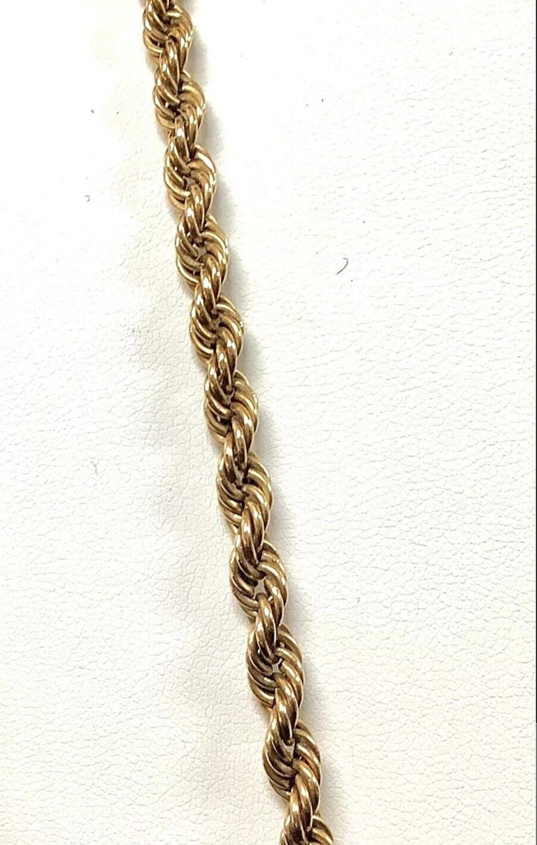 14k Yellow Gold Twisted Rope Chain Necklace For Sale at 1stDibs