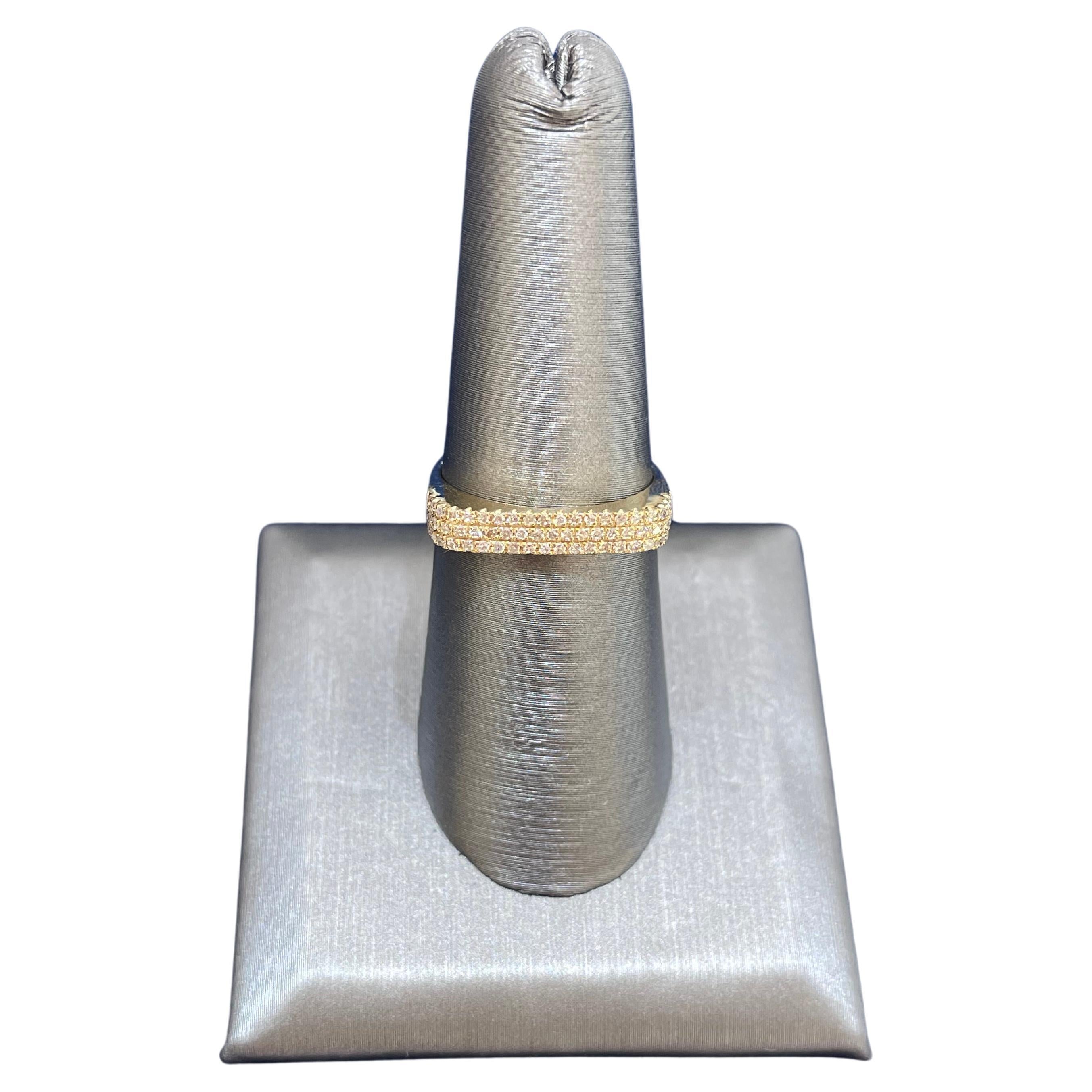 14K Yellow Gold Mens 1 CTW Diamond Fashion Ring For Sale at 1stDibs