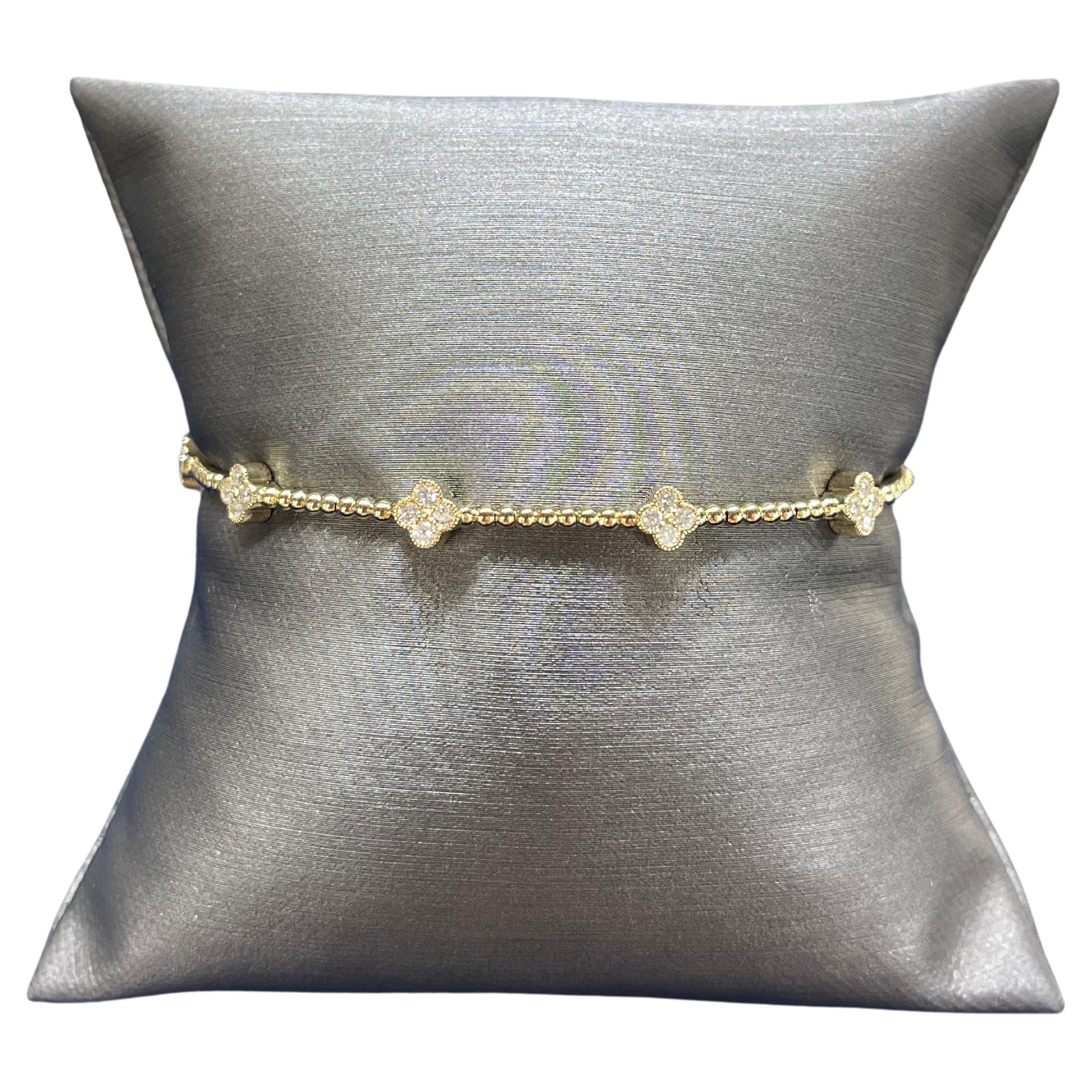 14K Yellow Gold .85 CTW Diamond Flex Bangle For Sale at 1stDibs