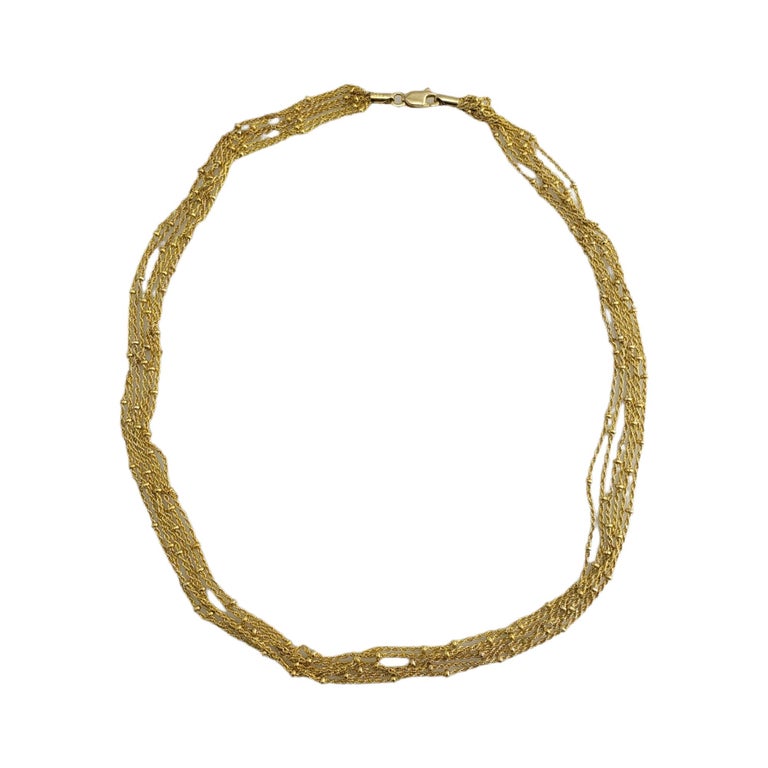 14K Yellow Gold 5 Chain Necklace at 1stDibs