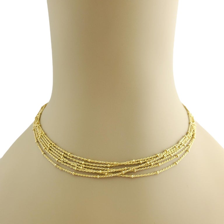 14K Yellow Gold 5 Chain Necklace at 1stDibs