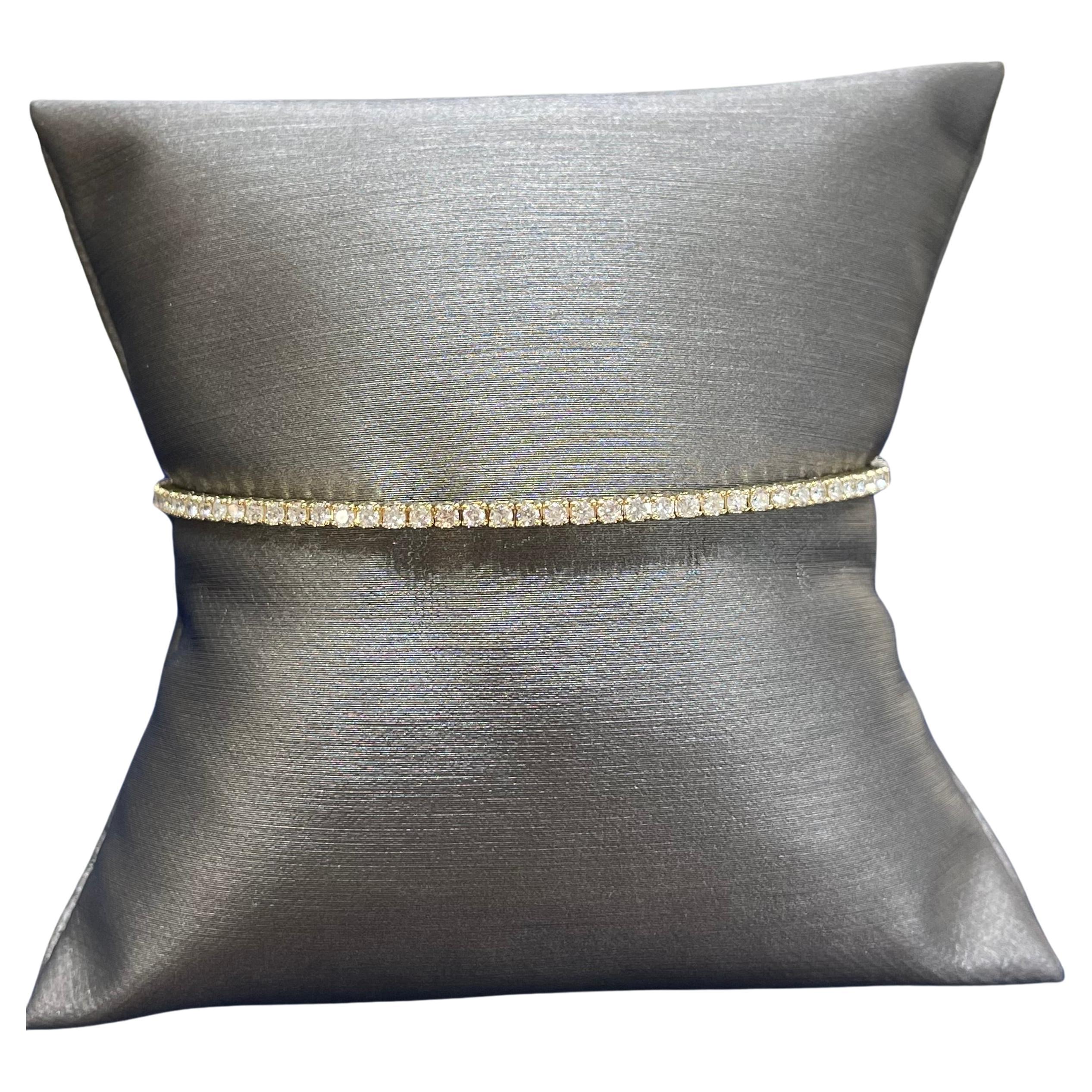 14K Yellow Gold .35 CTW Diamond Cluster Flex Bangle For Sale at 1stDibs
