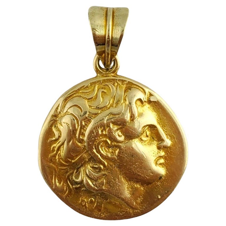 14K Yellow Gold Alexander the Great Pendant at 1stDibs