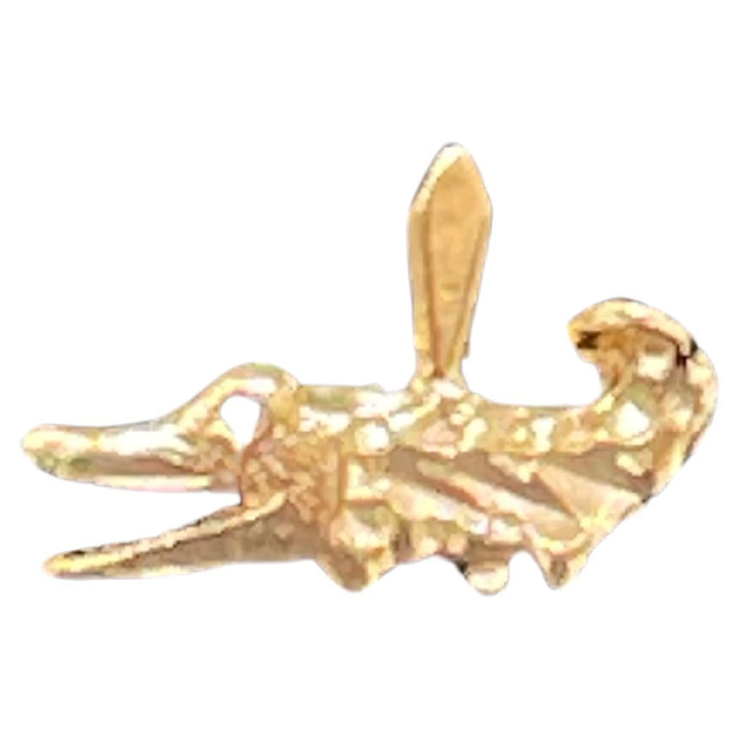 Signature 14K Gold Egyptian Revival Nekhbet Charm For Sale at 1stDibs