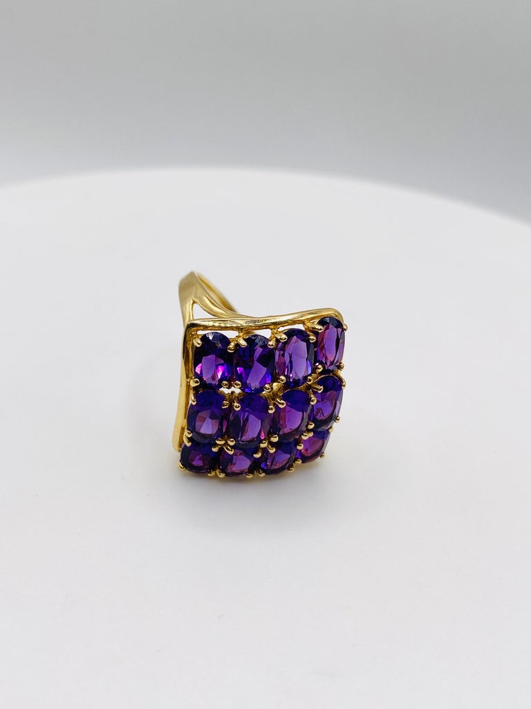 Amethyst Yellow Gold Ring For Sale at 1stDibs