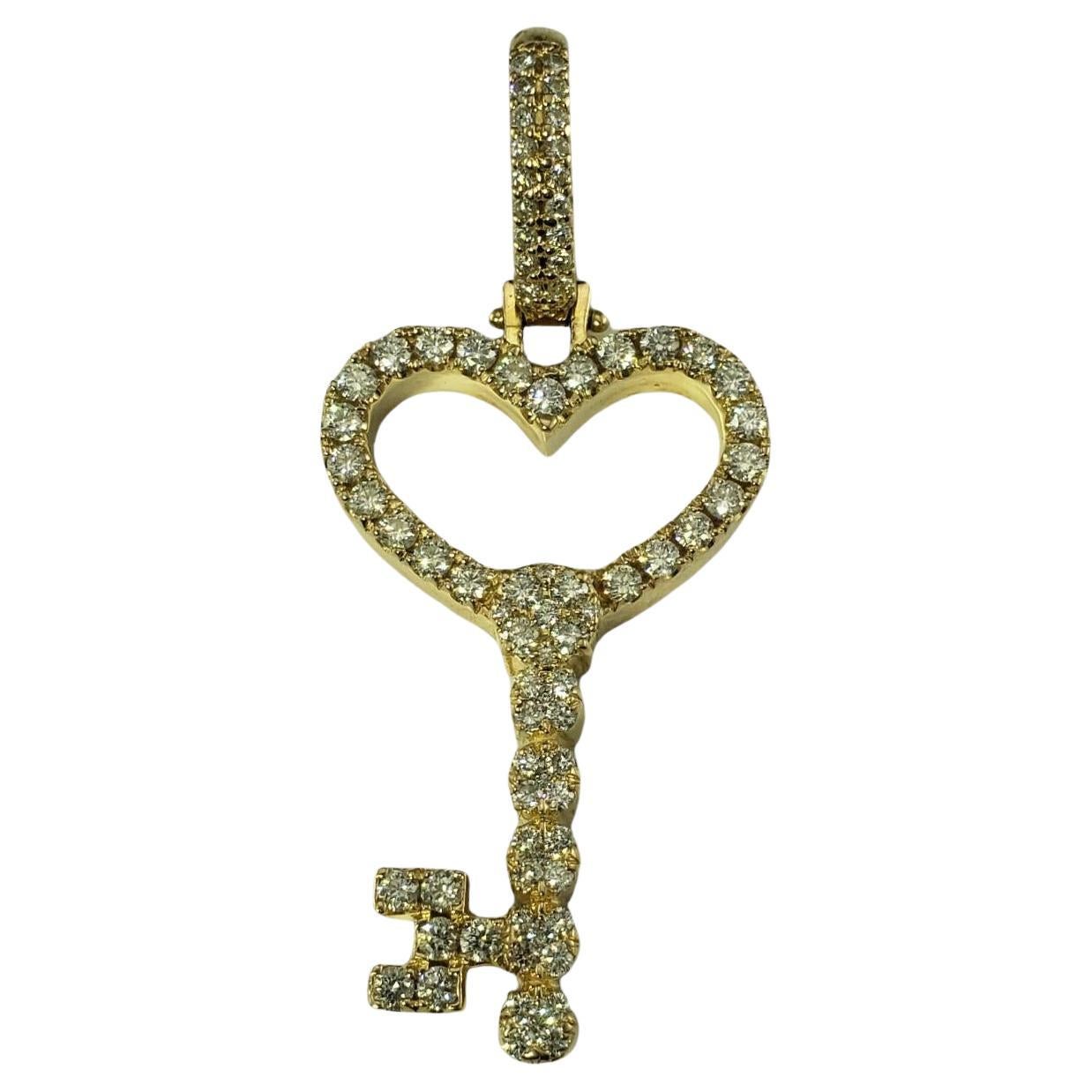 14K Yellow Gold Diamond Heart Pendant #16412 For Sale at 1stDibs