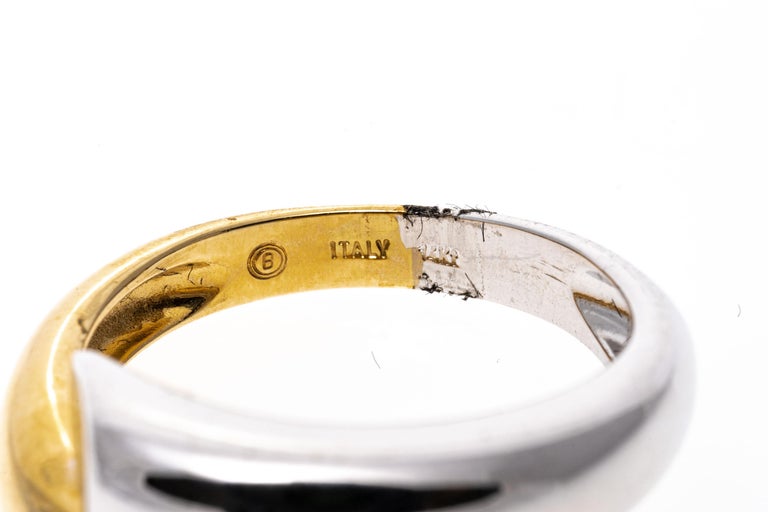 14k Yellow Gold and White Rhodium High Polished Bypass Style Ring For ...