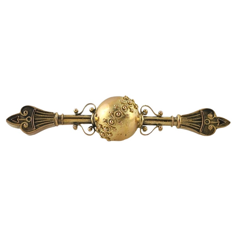 14k Yellow Gold Antique Pin / Brooch For Sale at 1stDibs