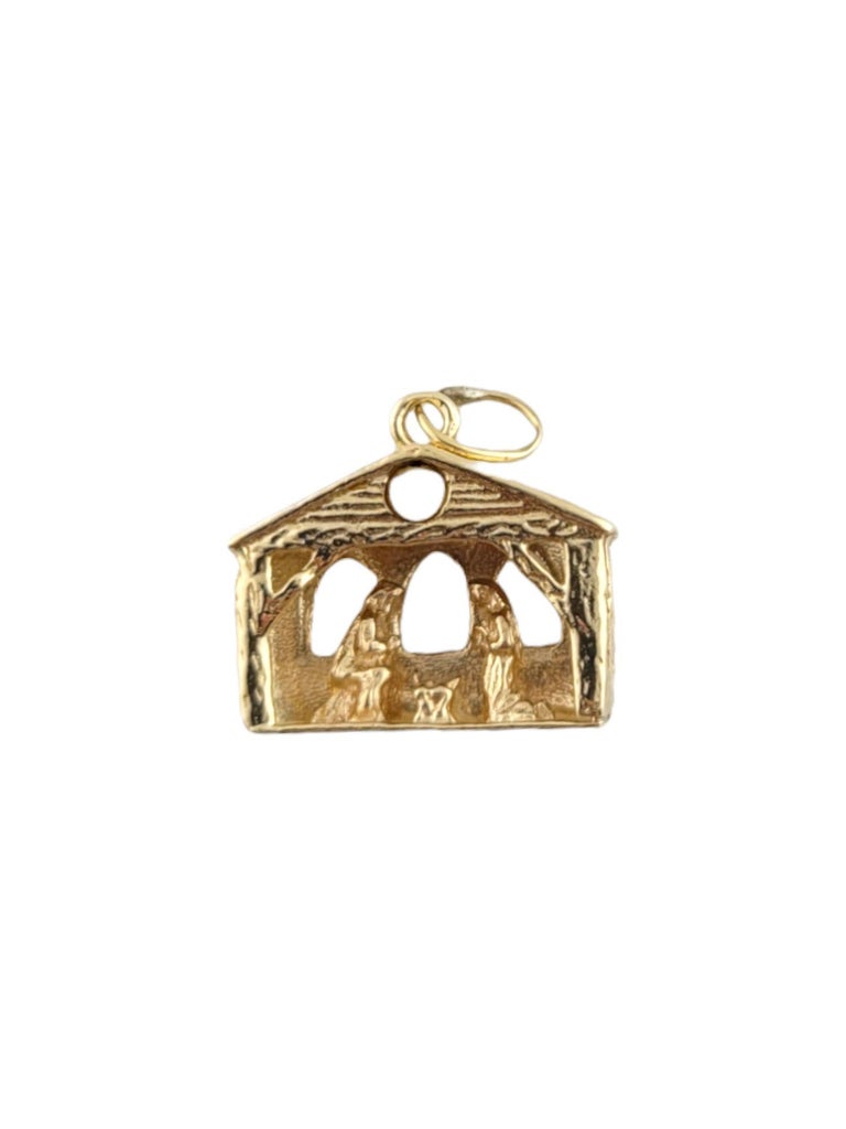 14k Yellow Gold Baby Jesus Nativity Scene Charm For Sale at 1stDibs
