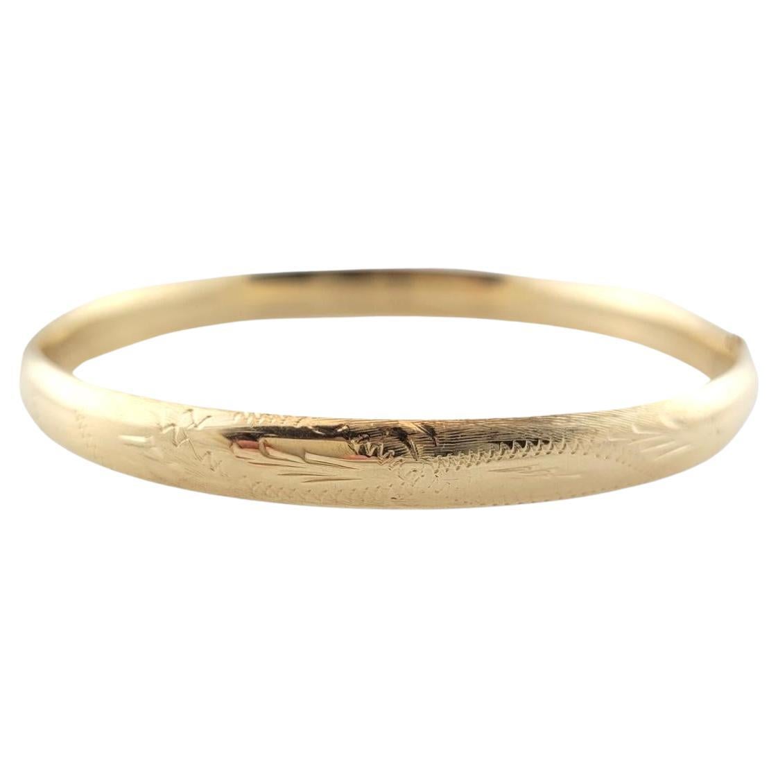 14K Yellow Gold Bangle Bracelet #16178 For Sale at 1stDibs