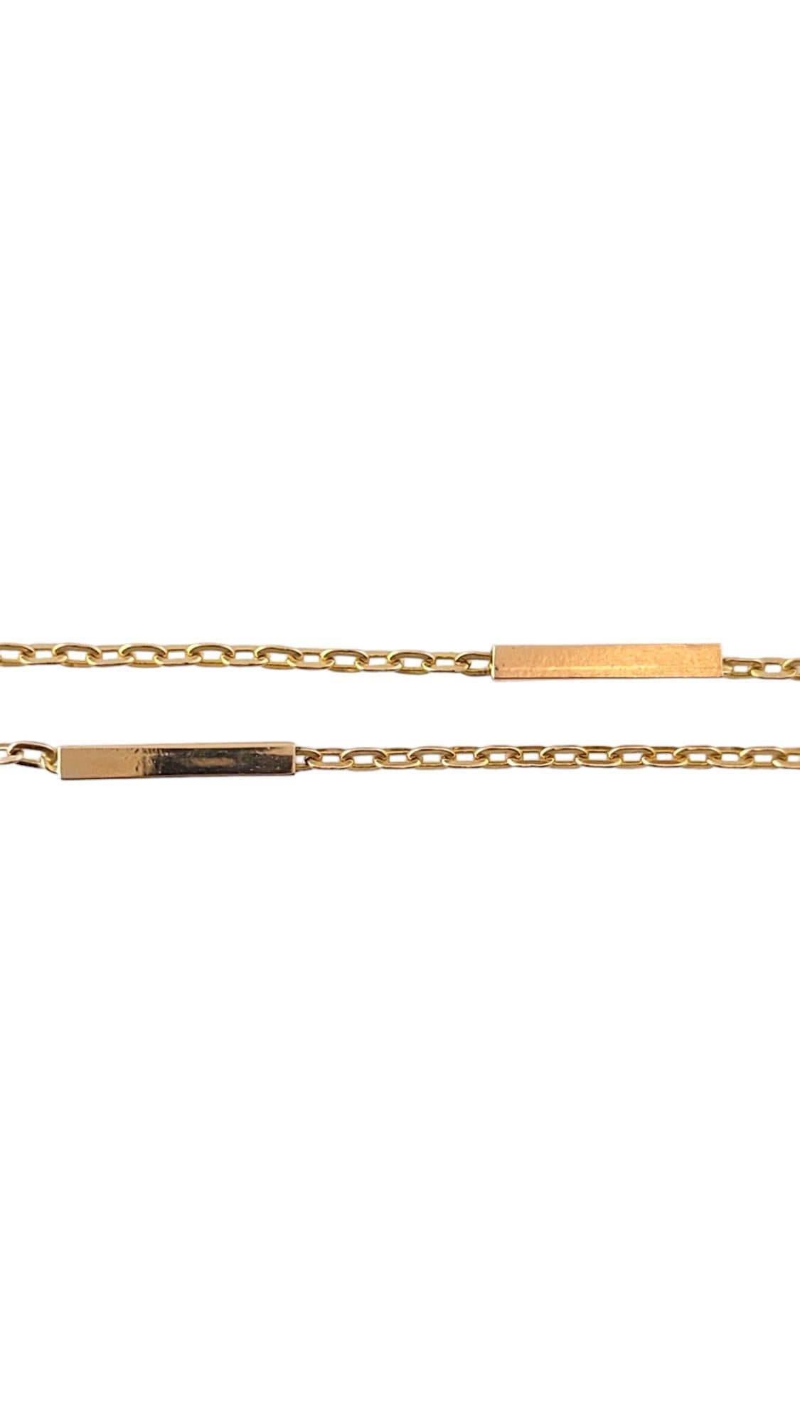 14K Yellow Gold Bar Chain Necklace #17493 For Sale at 1stDibs
