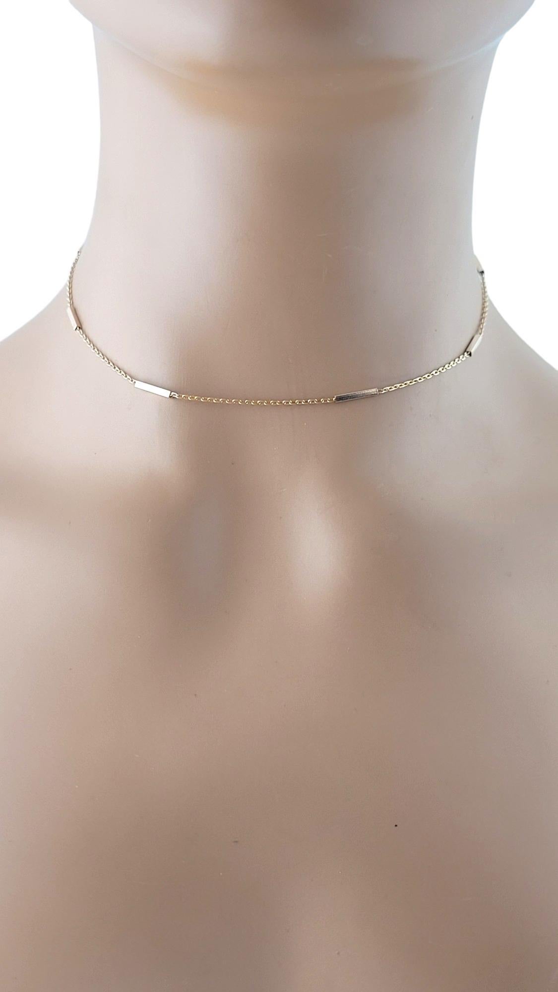 14K Yellow Gold Bar Chain Necklace #17493 For Sale at 1stDibs