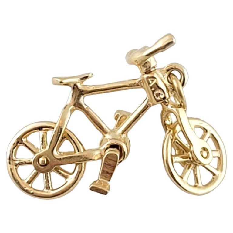 14K Yellow Gold Bicycle Charm For Sale at 1stDibs