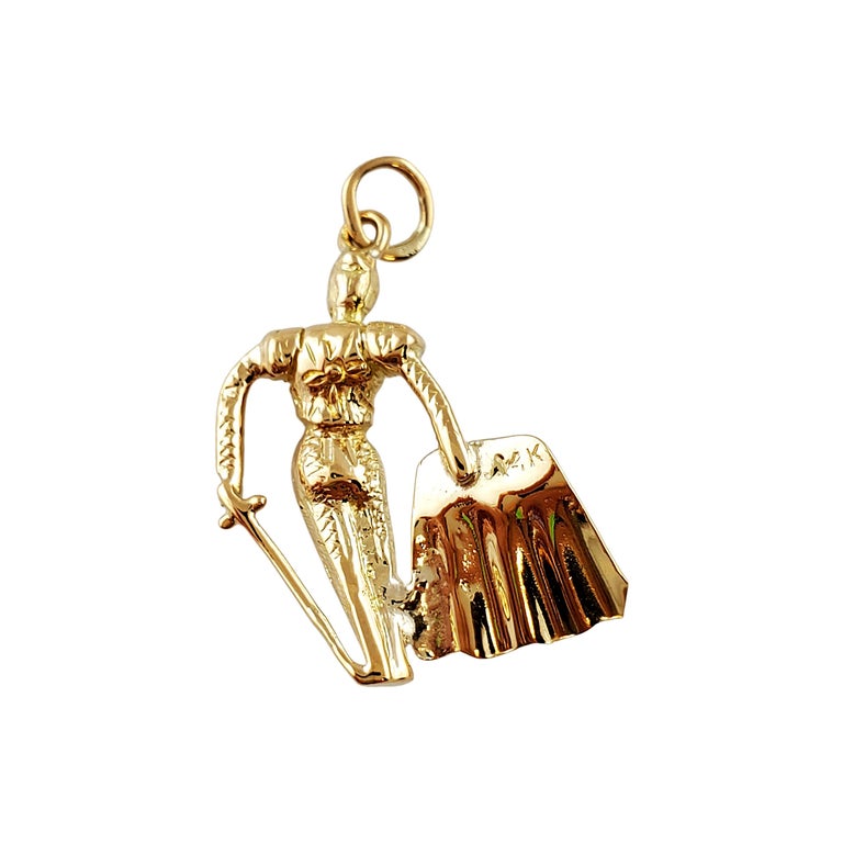 14K Yellow Gold Bullfighting Charm For Sale at 1stDibs