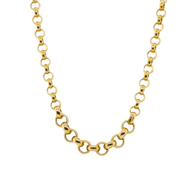 14K Yellow Gold Cable Chain For Sale at 1stDibs