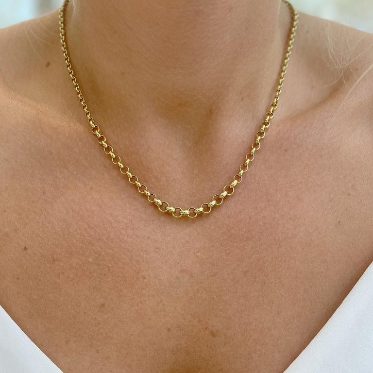 14K Yellow Gold Cable Chain For Sale at 1stDibs