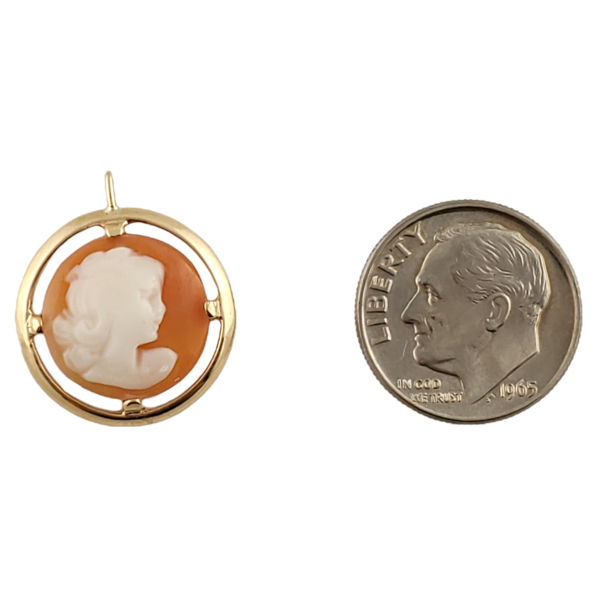 14k Yellow Gold Cameo Pendant For Sale at 1stDibs