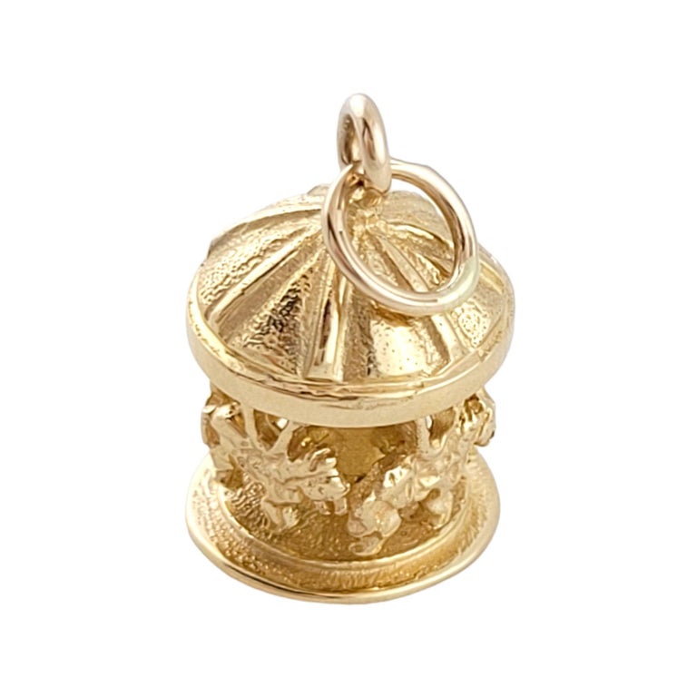 14K Yellow Gold Carousel Charm For Sale at 1stDibs