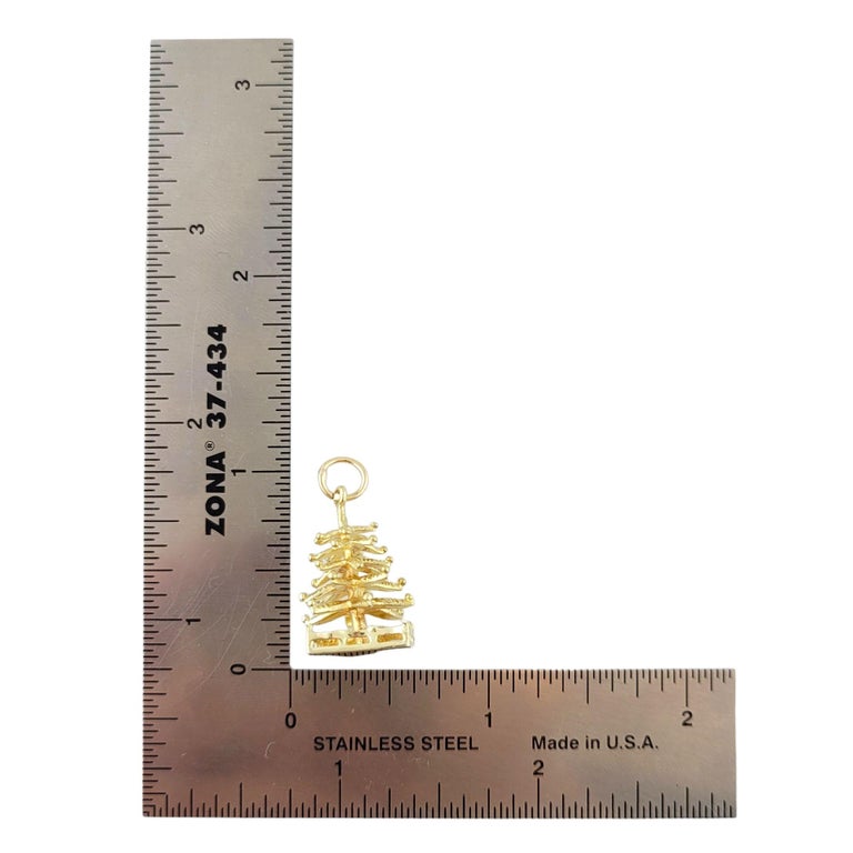 14k Yellow Gold Christmas Tree Charm For Sale at 1stDibs
