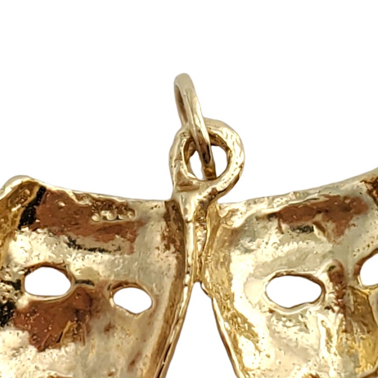 14K Yellow Gold Comedy and Tragedy Mask Charm For Sale at 1stDibs