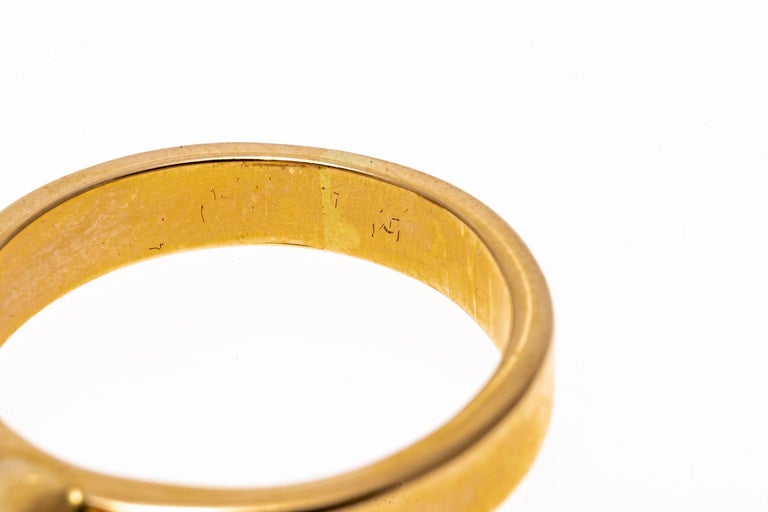 14k Yellow Gold Contemporary Bezel Set Ruby Solitaire Band Ring For ...