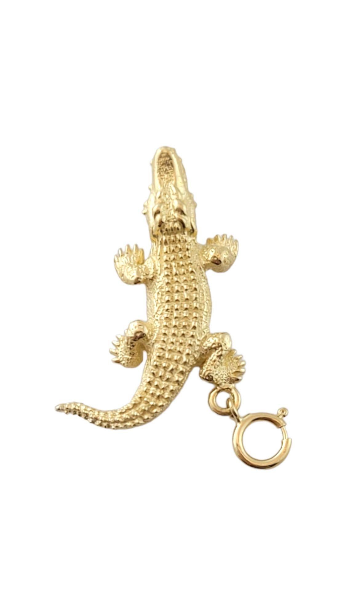 14K Yellow Gold Crocodile Spring Ring Charm For Sale at 1stDibs
