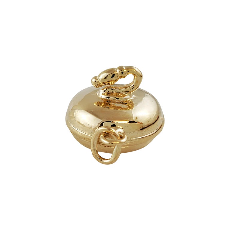 14K Yellow Gold Curling Weight Charm For Sale at 1stDibs