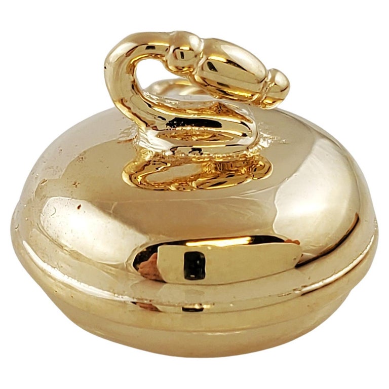 14K Yellow Gold Curling Weight Charm For Sale at 1stDibs