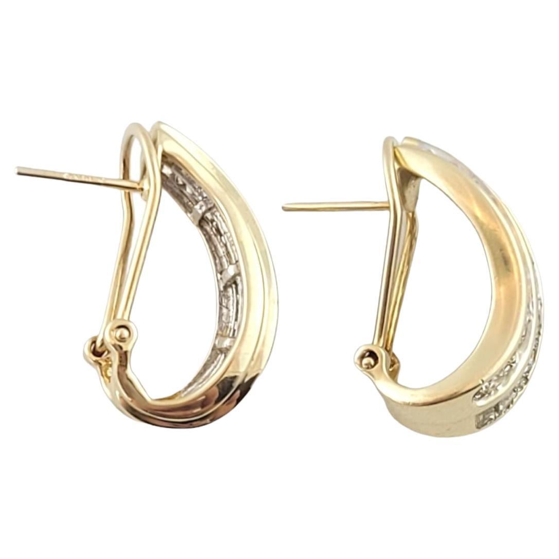 Diamond Princess Cut Huggies 1.60 Carats Earrings in 14k Yellow Gold ...