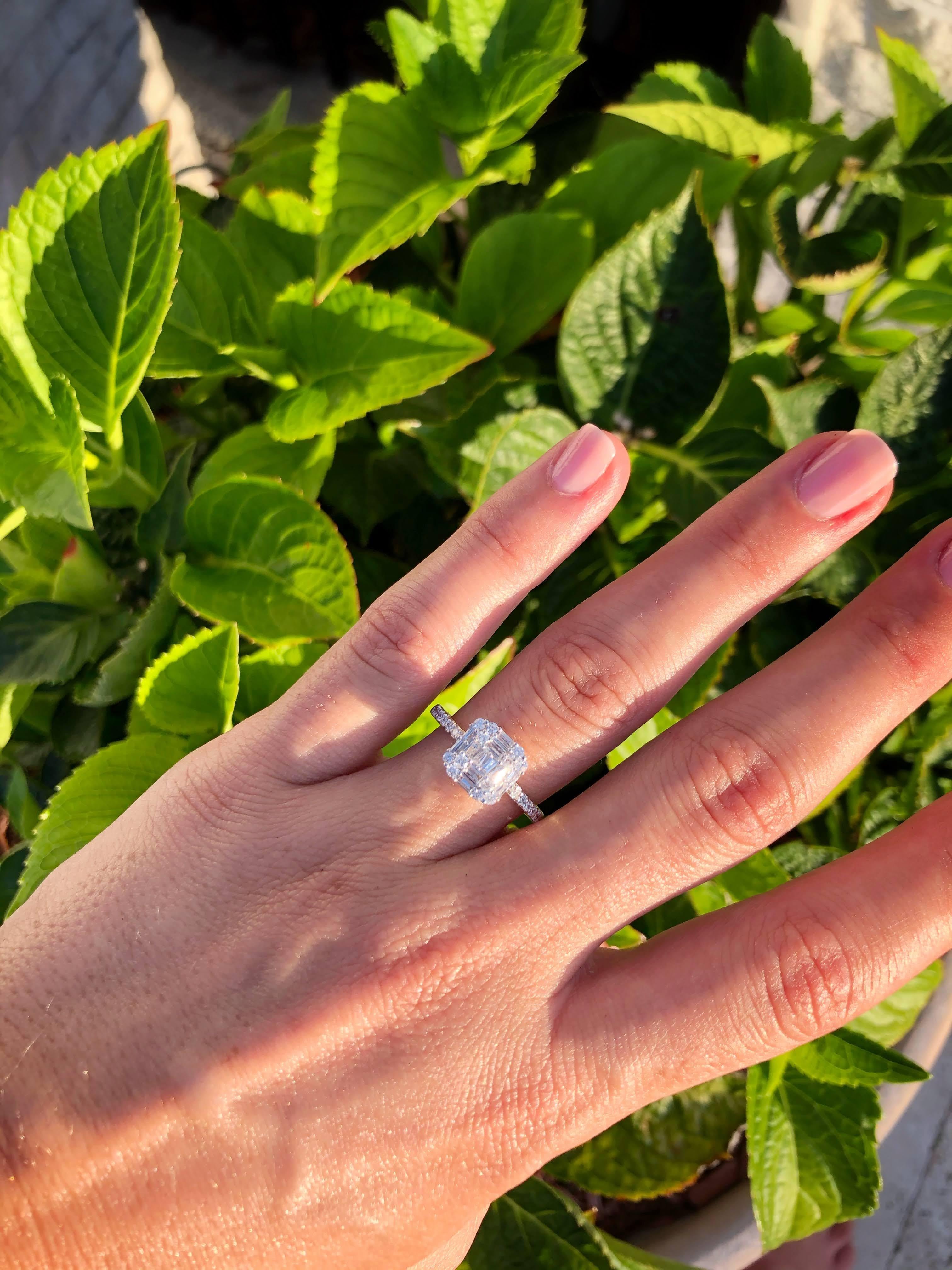 14K Yellow Gold Cushion Cut Diamond Cluster Ring For Sale at 1stDibs ...