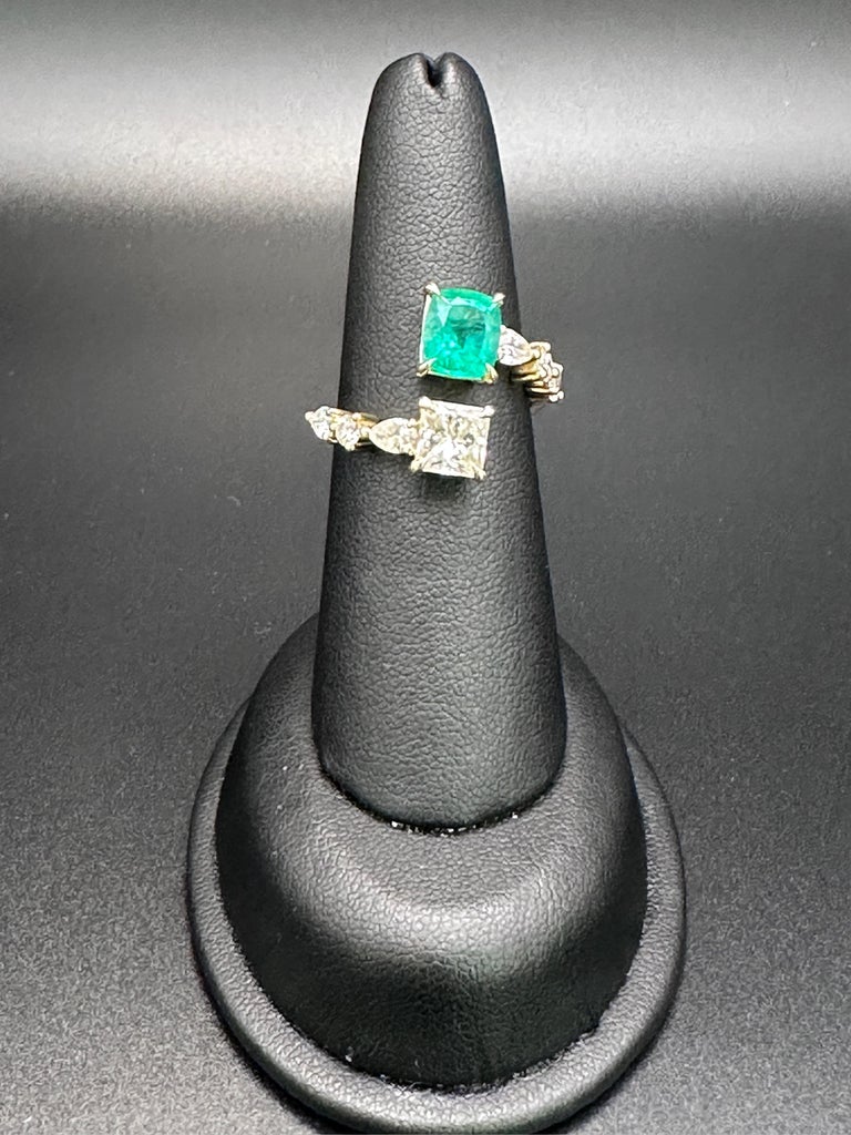 Customizable 14K Yellow Gold Cushion Cut Emerald and Princess Cut ...