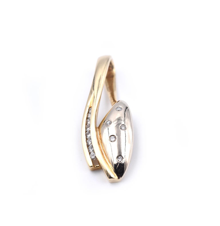 14 Karat Yellow Gold Custom Diamond Omega Slide Pendant at 1stDibs