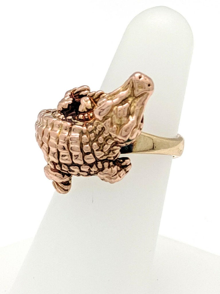 14 Karat Yellow Gold Custom University of Florida Gator Alligator Ring ...