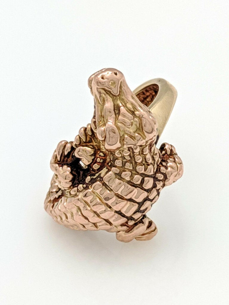 14 Karat Yellow Gold Custom University of Florida Gator Alligator Ring ...