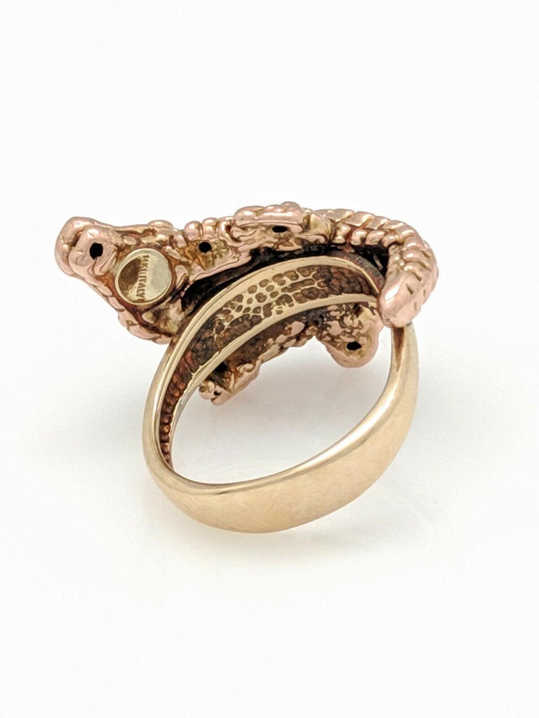 14 Karat Yellow Gold Custom University of Florida Gator Alligator Ring ...